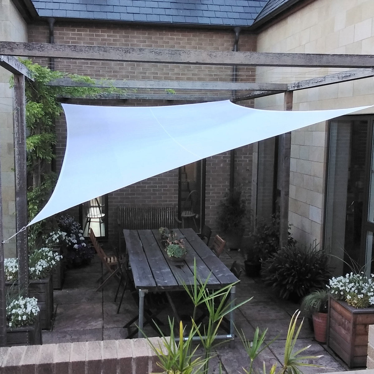 Rectangle 3m x 5m - Clara Sun Shade Sail White Waterproof Garden Patio ...